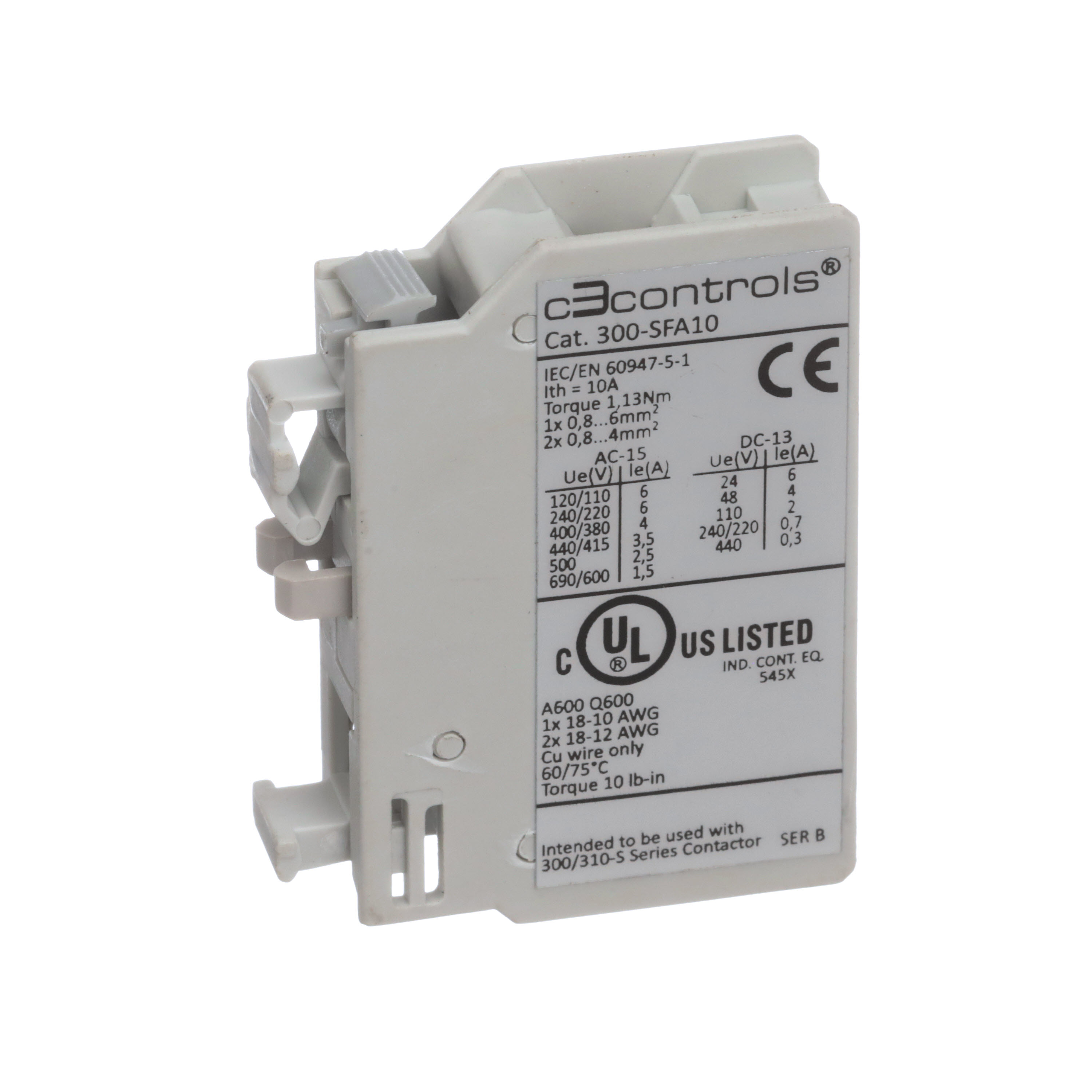 300-SFA10 Auxiliary Contact by C3 CONTROLS